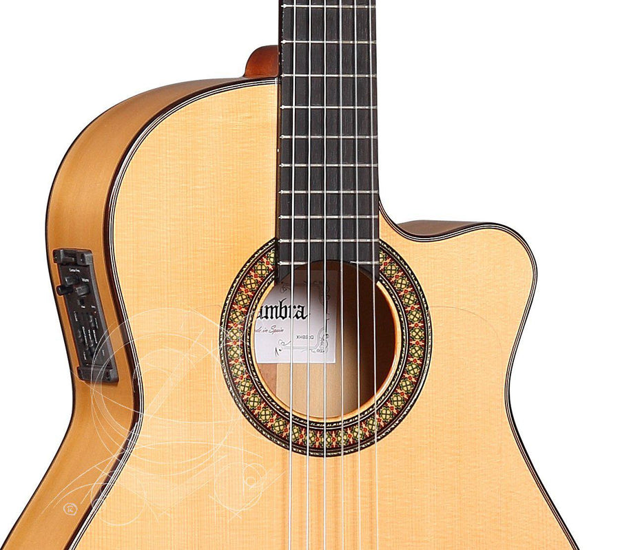 Alhambra 7FC CT E2 Thinline Cutaway Flamenco Guitar